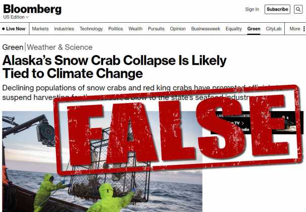 Population Crash Cancels Alaska Snow Crab Season – Media Falsely Blames Climate Change ...