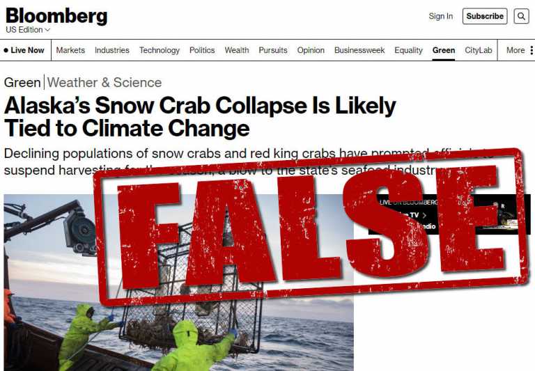 Population Crash Cancels Alaska Snow Crab Season – Media Falsely Blames Climate Change ...