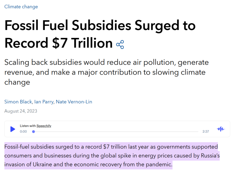 The $7 Trillion Lie - How the Media Twists The Facts About Fossil Fuel Subsidies - ClimateRealism